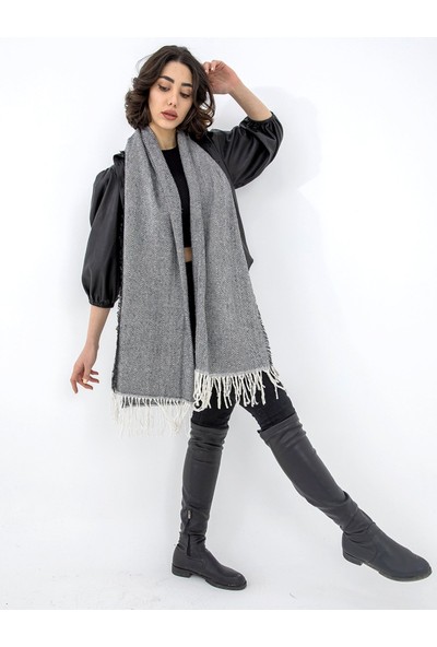 Provedas Yumuşak Dokulu Püsküllü Kalın Omuz Şalı Provedas Yumuşak Dokulu Püsküllü Kalın Omuz Şalı