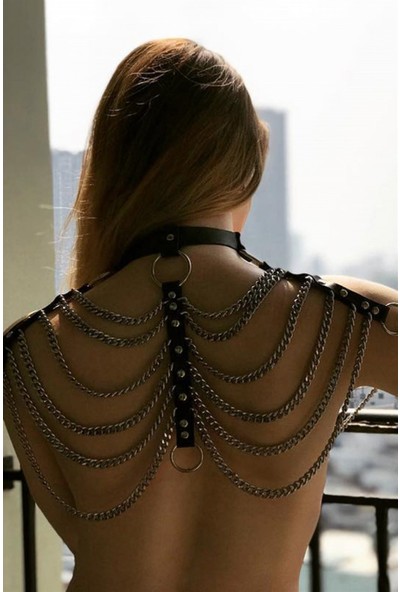 Angels Passion Sırt Zincir Detaylı Şık Deri Harness - APFT401 Angels Passion Sırt Zincir Detaylı Şık Deri Harness - APFT401