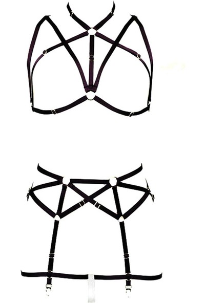 Angels Passion Göğüs ve Jartiyer Kemerli Seksi Harness - APFT161