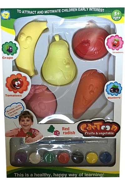 Aksesuar Dünyam Karton Sebze Meybe Boyama 5 Parça