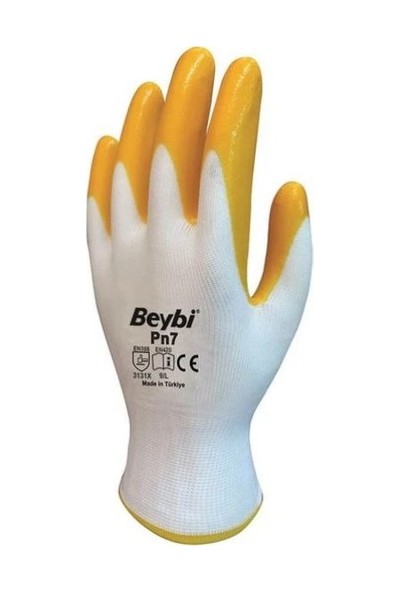 Beybi Eldiven Nitril Sarı Beyaz Eldiven Pn3 No:10