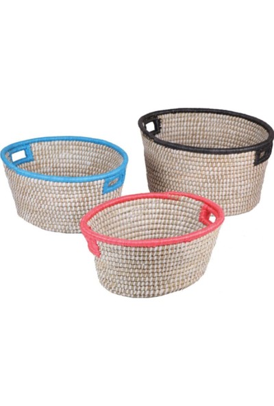 Çavdar Group Hasır 3 Renkli Çamaşır Sepeti