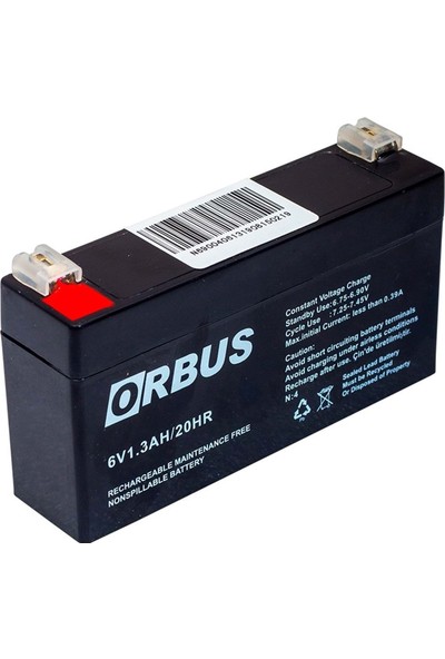 Orbus 6 Volt 1.3 Amper Fza Akü (98 x 25 x 52 Mm)