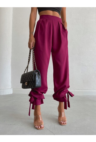 Bygulayidiz Paça Bağlamalı Yüksek Bel Pantolon