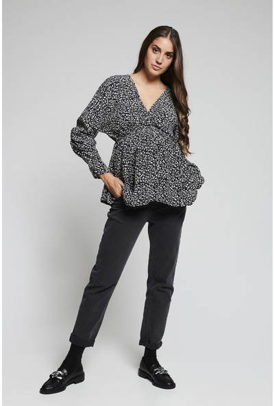 Lyn Mama Lola Bluz - Siyah Beyaz