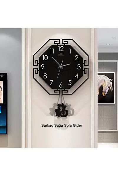Kıvırcık Dekoratif Sallanır Sarkaçlı Duvar Saati Kıvırcık Dekoratif Sallanır Sarkaçlı Duvar Saati