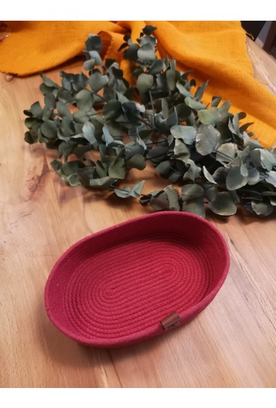 Joyso Pamuk İp El Yapımı Ekmek Sepeti 22 x 12 x 5 cm.