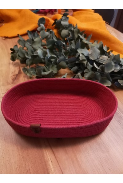 Joyso Pamuk İp El Yapımı Ekmek Sepeti 25 x 15 x 5 cm.