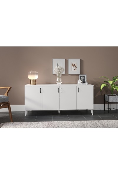 Kzn Home Sigma 4 Kapaklı Çok Amaçlı Beyaz Konsol Kzn Home Sigma 4 Kapaklı Çok Amaçlı Beyaz Konsol