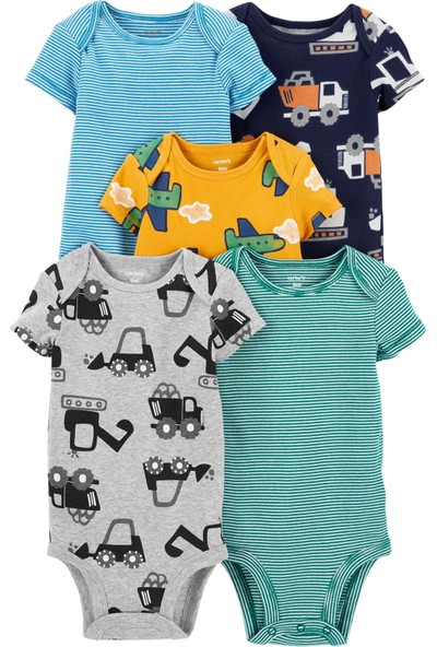 Layette Erkek Bebek 5'li Kısa Kollu Body Set