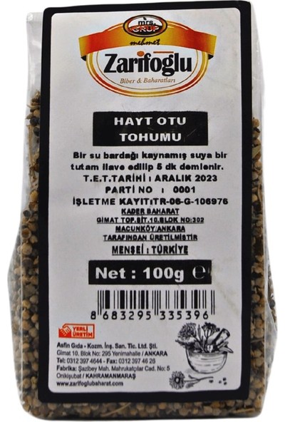 Zarifoğlu Hayt Otu Tohumu 100 gr