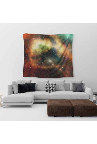 Kızıl Köşk Uzay ve Gökyüzü Dijital Baskılı Duvar Örtüsü