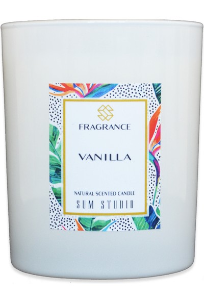 Sum Studio Vanilya Kokulu Pamuk Fitilli Doğal Mum 180 gr