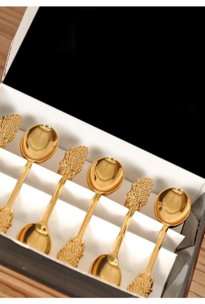 Hilays Çay Kaşığı - Üzüm Model Gold Renk