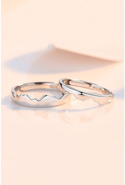Olivia Dağ ve Deniz Uyumu Gümüş Kaplama Ayarlanabilir Çift Alyans Yüzük Olivia Dağ ve Deniz Uyumu Gümüş Kaplama Ayarlanabilir Çift Alyans Yüzük