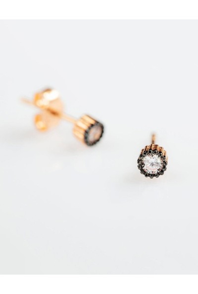 Olivia Beyaz Tek Taş 14 K Altın Kaplama Kadın Küpe