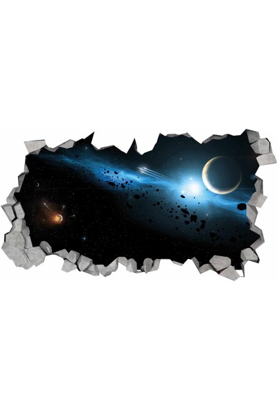 Duvar Dekor Duvar Kırığı Uzay Boşluğu 3 Boyutlu Sticker 003 Duvar Dekor Duvar Kırığı Uzay Boşluğu 3 Boyutlu Sticker 003