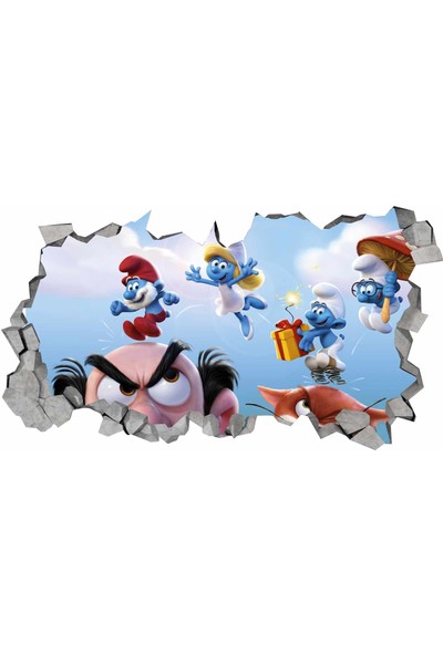 Duvar Dekor Duvar Kırığı Şirinler Çocuk Odası 3 Boyutlu Sticker 041 Duvar Dekor Duvar Kırığı Şirinler Çocuk Odası 3 Boyutlu Sticker 041