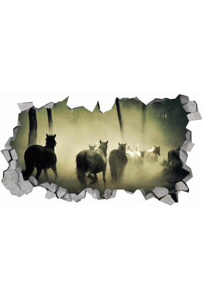 Duvar Dekor Duvar Kırığı Vahşi Atlar 3 Boyutlu Sticker 045 Duvar Dekor Duvar Kırığı Vahşi Atlar 3 Boyutlu Sticker 045