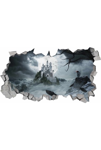 Duvar Dekor Duvar Kırığı Şato Karga 3 Boyutlu Sticker 046 Duvar Dekor Duvar Kırığı Şato Karga 3 Boyutlu Sticker 046
