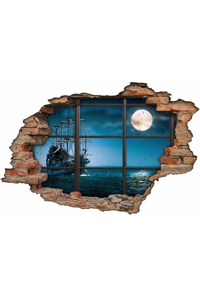 Duvar Dekor Duvar Kırığı Deniz Gemi Dolunay 3 Boyutlu Sticker 066 Duvar Dekor Duvar Kırığı Deniz Gemi Dolunay 3 Boyutlu Sticker 066