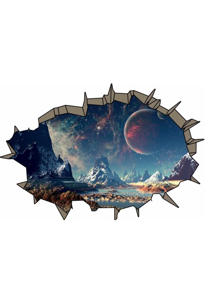 Duvar Dekor Duvar Kırığı Uzay Bilim Kurgu 3D Sticker 106
