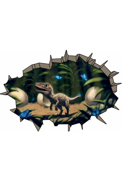 Duvar Dekor Duvar Kırığı Sevimli Yavru Dinozor 3D Sticker 112 Duvar Dekor Duvar Kırığı Sevimli Yavru Dinozor 3D Sticker 112