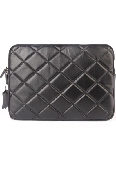 Groz Deri Baklava Desenli Siyah El ve Evrak Çantası Groz Deri Baklava Desenli Siyah El ve Evrak Çantası