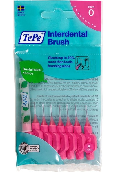 Tepe Arayüz Fırçası 8 Li Pembe 0,4 Mm