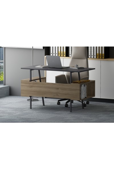 Lagomood Inori Ofis Masası Antrasit Ceviz Lagomood Inori Ofis Masası Antrasit Ceviz