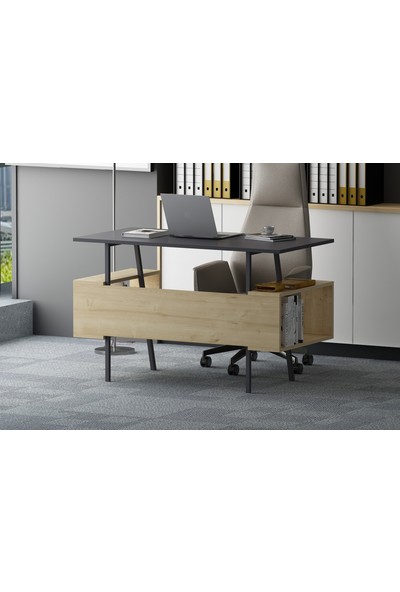 Lagomood Inori Ofis Masası Antrasit Meşe