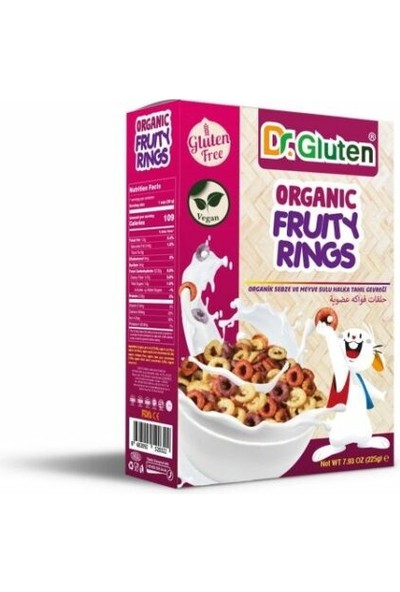 Dr. Gluten Sebze ve Meyve Sulu Halka Tahıl Gevreği 225 gr Dr. Gluten Sebze ve Meyve Sulu Halka Tahıl Gevreği 225 gr