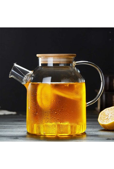 Porsima Rayan Bambu Kapaklı 1500 ml Cam Demlik Porsima Rayan Bambu Kapaklı 1500 ml Cam Demlik