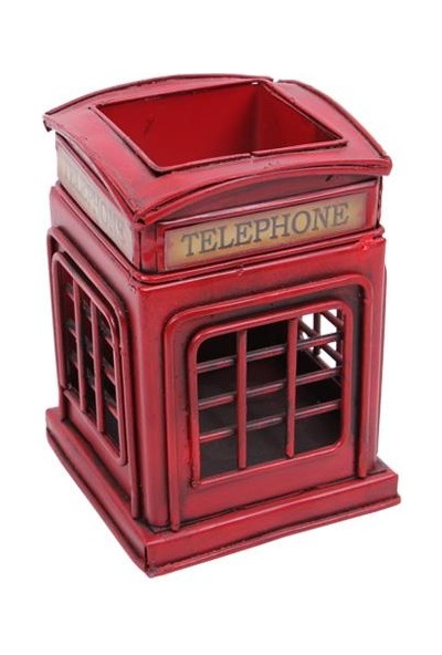 Zamane Shop Dekoratif Metal Londra Telefon Kulübesi Kalemlik Vintage Zamane Shop Dekoratif Metal Londra Telefon Kulübesi Kalemlik Vintage