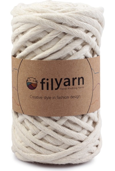 Filyarn Bej Taranabilir Makrome Pamuk Makrome - 3 mm Filyarn Bej Taranabilir Makrome Pamuk Makrome - 3 mm