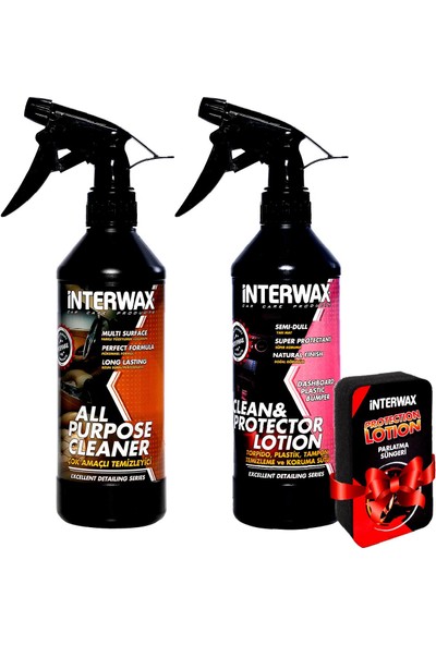 Interwax 2'li Set Döşeme Temizleme ve Torpido Temizleme Sütü 500 ml Interwax 2'li Set Döşeme Temizleme ve Torpido Temizleme Sütü 500 ml