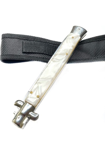 Taşkafa Taşkafa- 33 cm Sedef Kabze Italyan Stil Stiletto Çakı Katlanabilir Taşkafa Taşkafa- 33 cm Sedef Kabze Italyan Stil Stiletto Çakı Katlanabilir