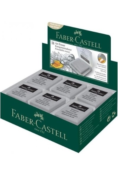 Faber-Castell Plastik Kutulu Gri Hamur Silgi 18'li Faber-Castell Plastik Kutulu Gri Hamur Silgi 18'li