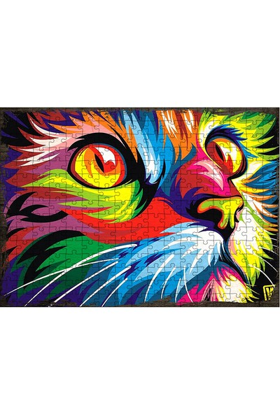 Tablomega Ahşap Mdf Puzzle Yapboz Boyalı Kedi 255 Parça 35*50 cm