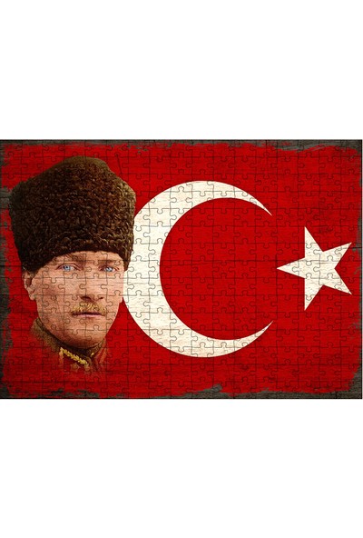 Tablomega Ahşap Mdf Puzzle Yapboz Atatürk Türk Bayrağı 255 Parça 35*50 cm Tablomega Ahşap Mdf Puzzle Yapboz Atatürk Türk Bayrağı 255 Parça 35*50 cm