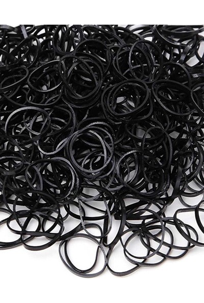 H&E Design 1000 Adet Siyah Saç Örgü Lastiği