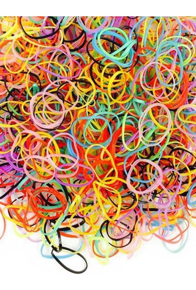 H&E Design 1000 Adet Renkli Saç Örgü Lastiği