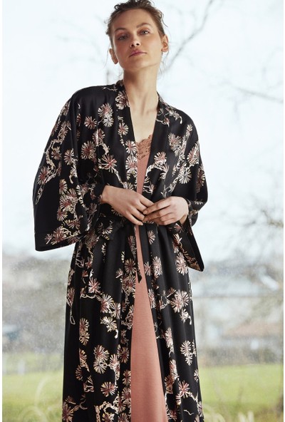 Penye Mood Çiçek Desenli Sabahlık Tunik Takım Penye Mood Çiçek Desenli Sabahlık Tunik Takım