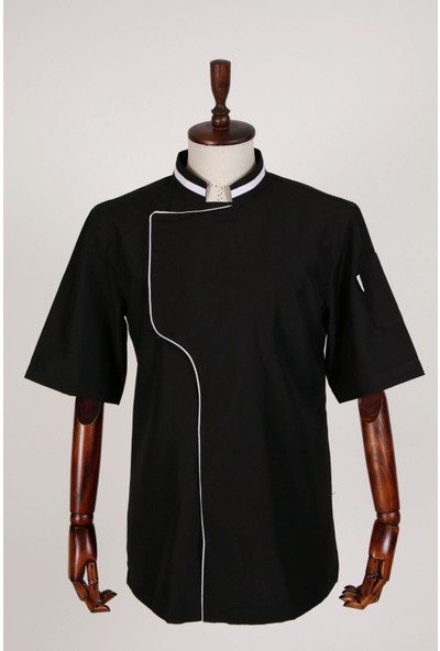 My Chef Eko Zena Model Erkek Siyah Kısa Kollu Aşçı Ceketi