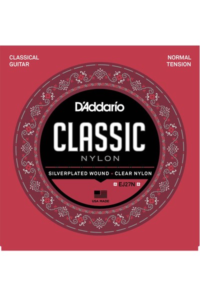 Daddarıo EJ27N Klasik Gitar Tel Seti (4/4), Sılverplated Wound, C Daddarıo EJ27N Klasik Gitar Tel Seti (4/4), Sılverplated Wound, C