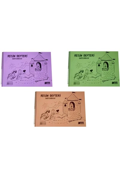 Sim 25X35 Spiralli Plastik Kapak 25 Yaprak Resim Defteri 3 Adet Sim 25X35 Spiralli Plastik Kapak 25 Yaprak Resim Defteri 3 Adet