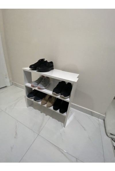 Durmuşoğlu Ayakkabılık 3 Katlı Raflı Bölmeli, Ayakkabı Dolabı, Portatif Ayakkabılık, Çok Amaçlı Raf