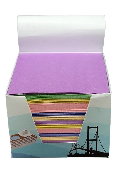 Fiyper Renkli Küp Blok Not Kağıdı Dokulu Fiyper Renkli Küp Blok Not Kağıdı Dokulu