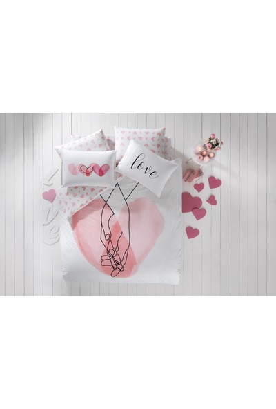 Taç Sevgililer Günü Nevresim Takımı Feeeling Çift Kişilik