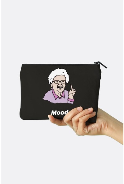 Clutch Büyükanne Mood Siyah Kanvas Makyaj Çantası Clutch Büyükanne Mood Siyah Kanvas Makyaj Çantası